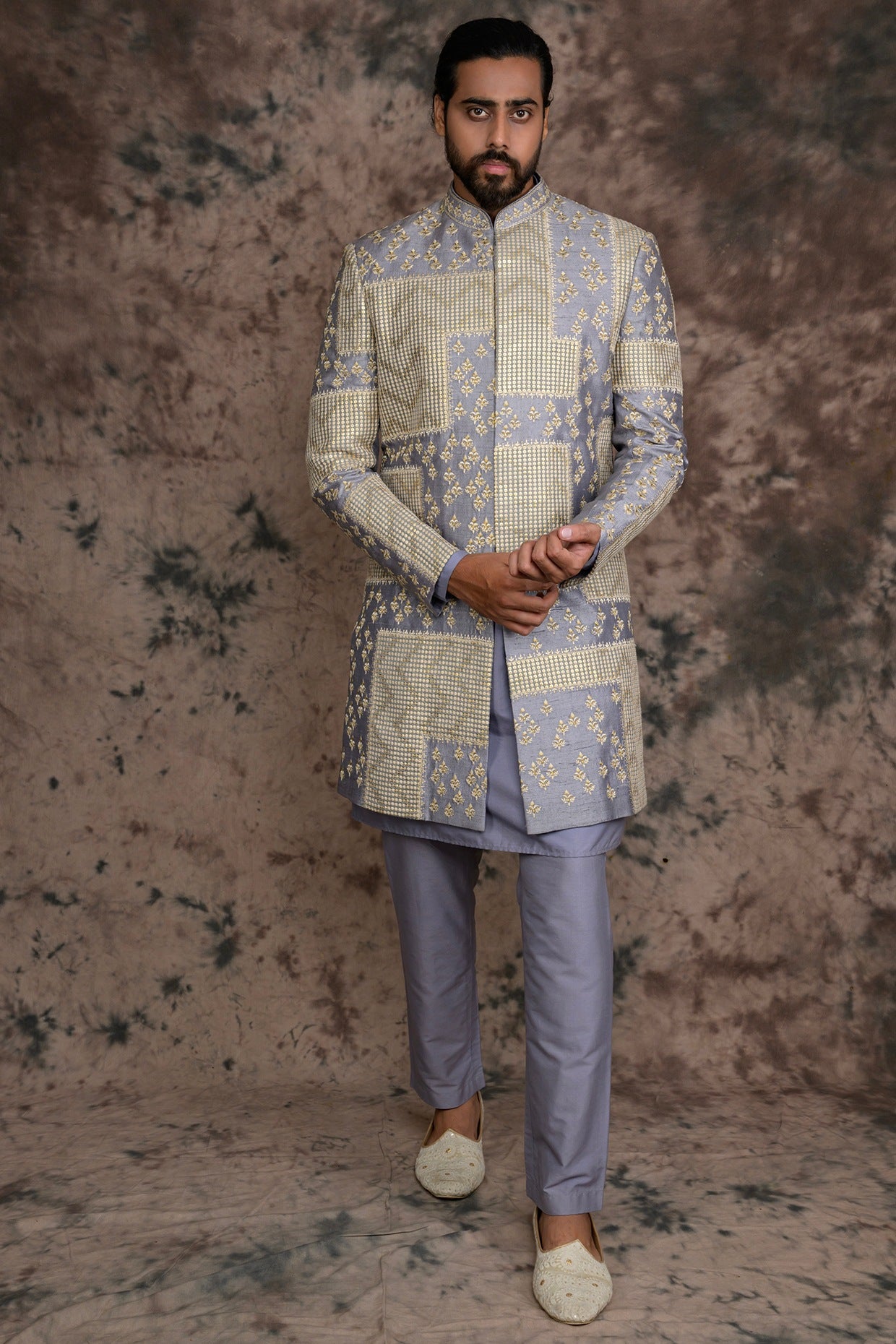 Regent Long Jacket & Kurta Set – Royal Blues