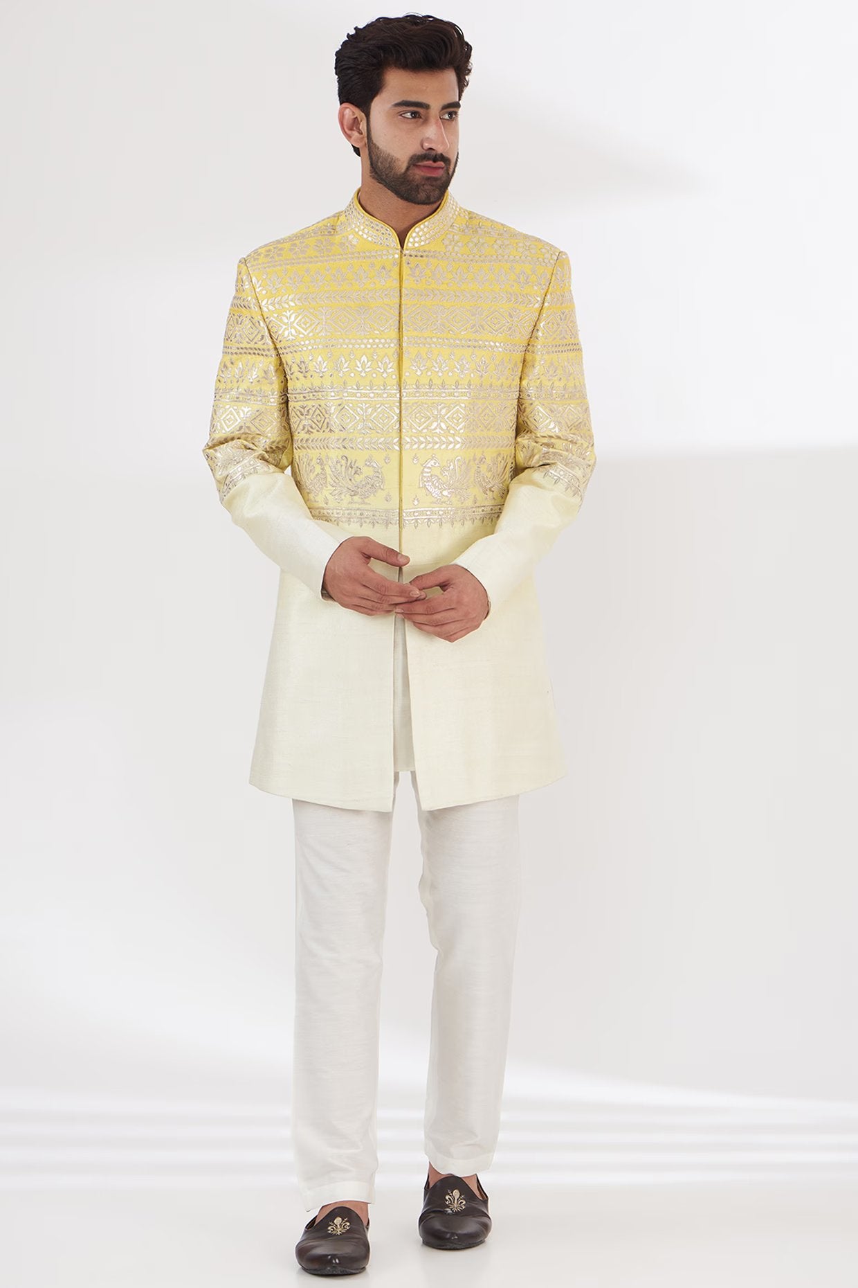 Timeless Long Ombre Jacket & Kurta Set – Royal Blues
